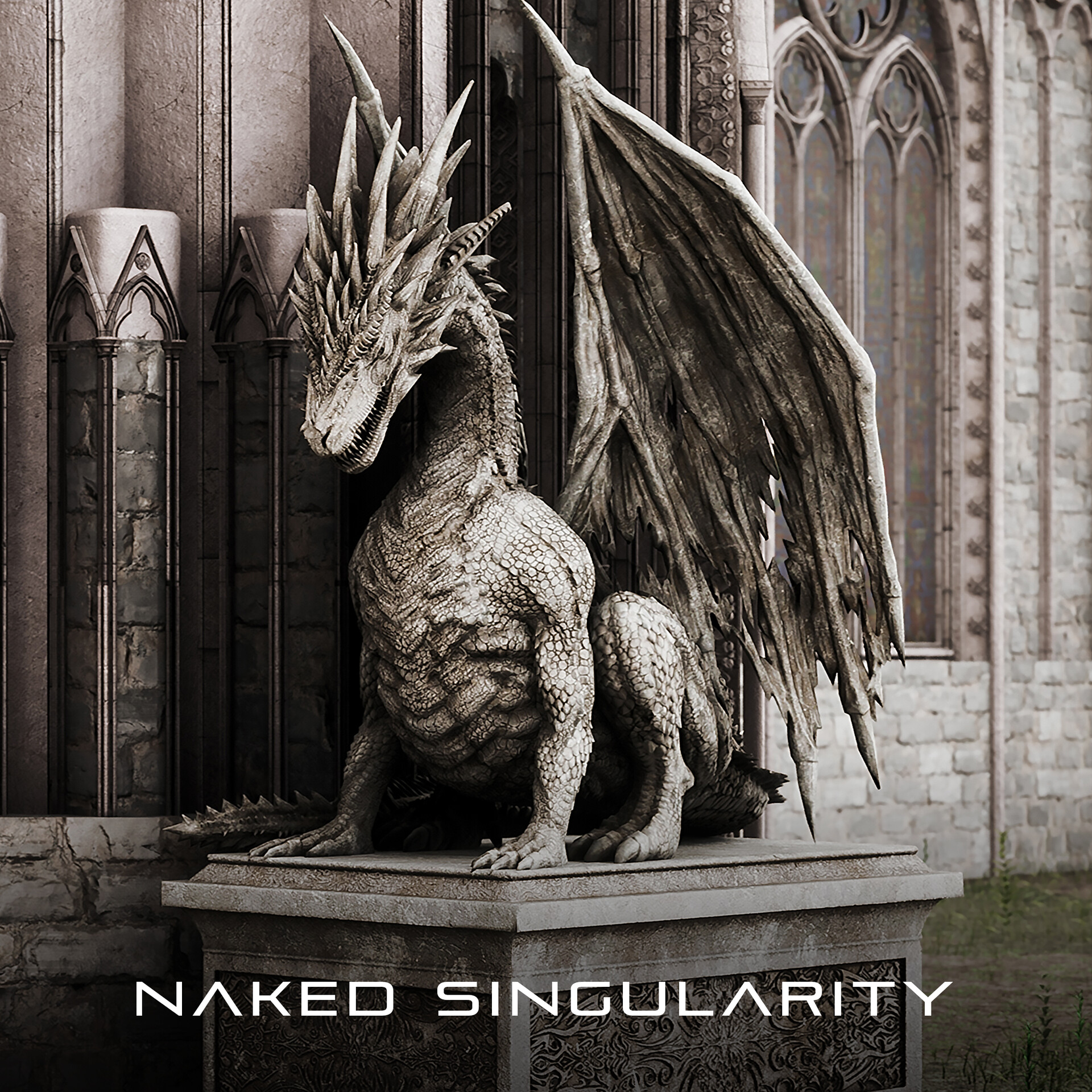 Artstation Dark Fantasy Dragon Statue