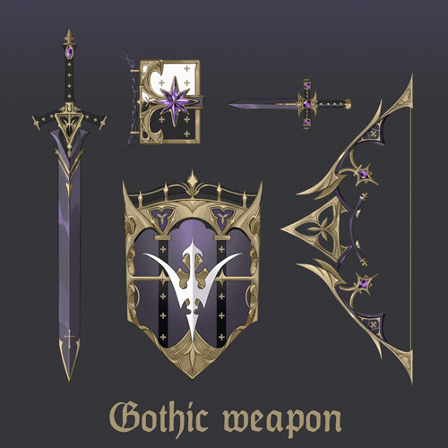 ArtStation - gothic weapon set