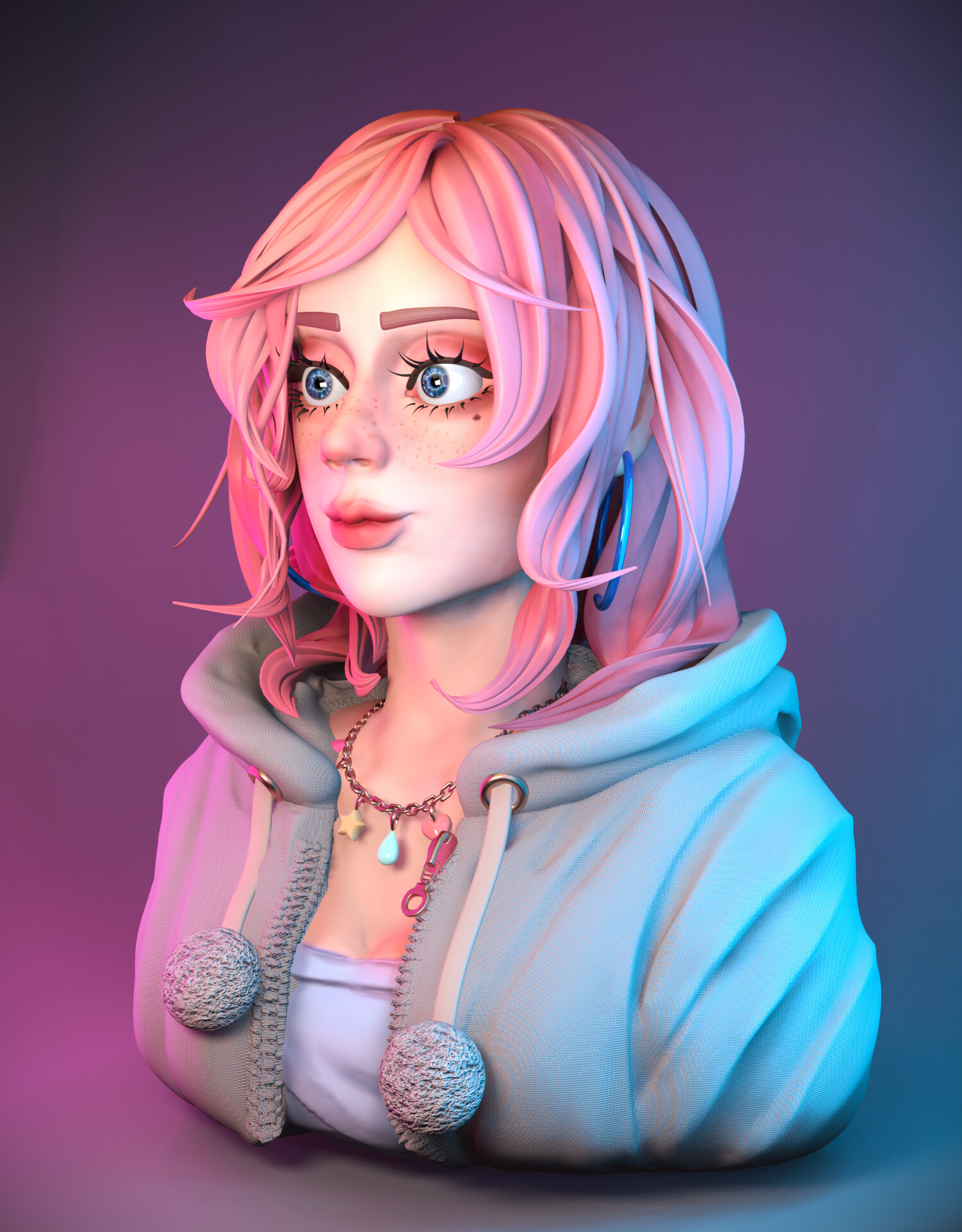 ArtStation - OC`s bust 3d art