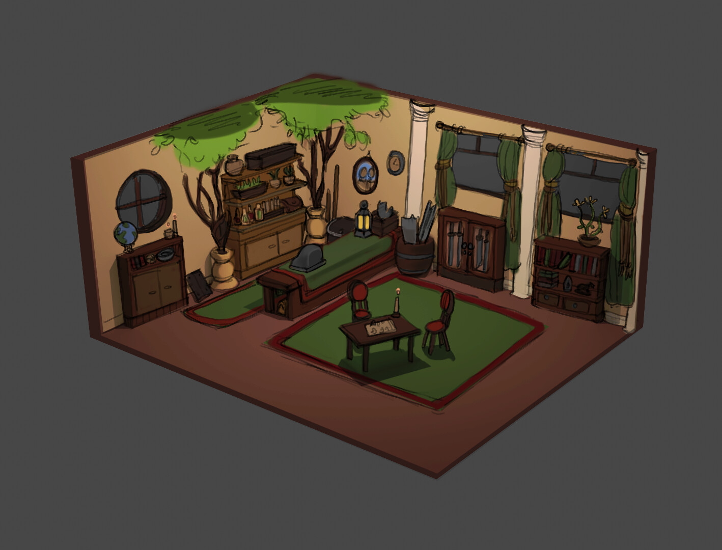 ArtStation - Greyblock Room Designs