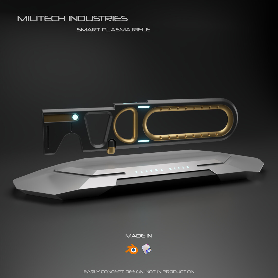 ArtStation - Sci fi plasma rifle concept