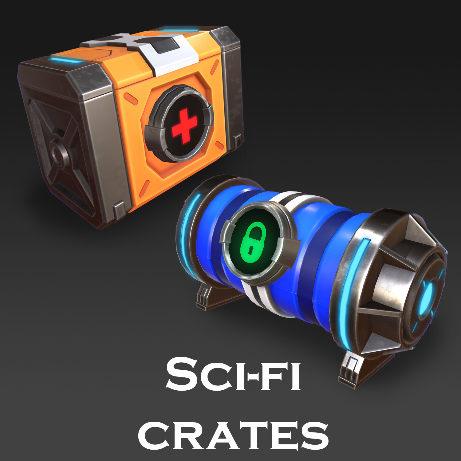 ArtStation - sci-fi crates study