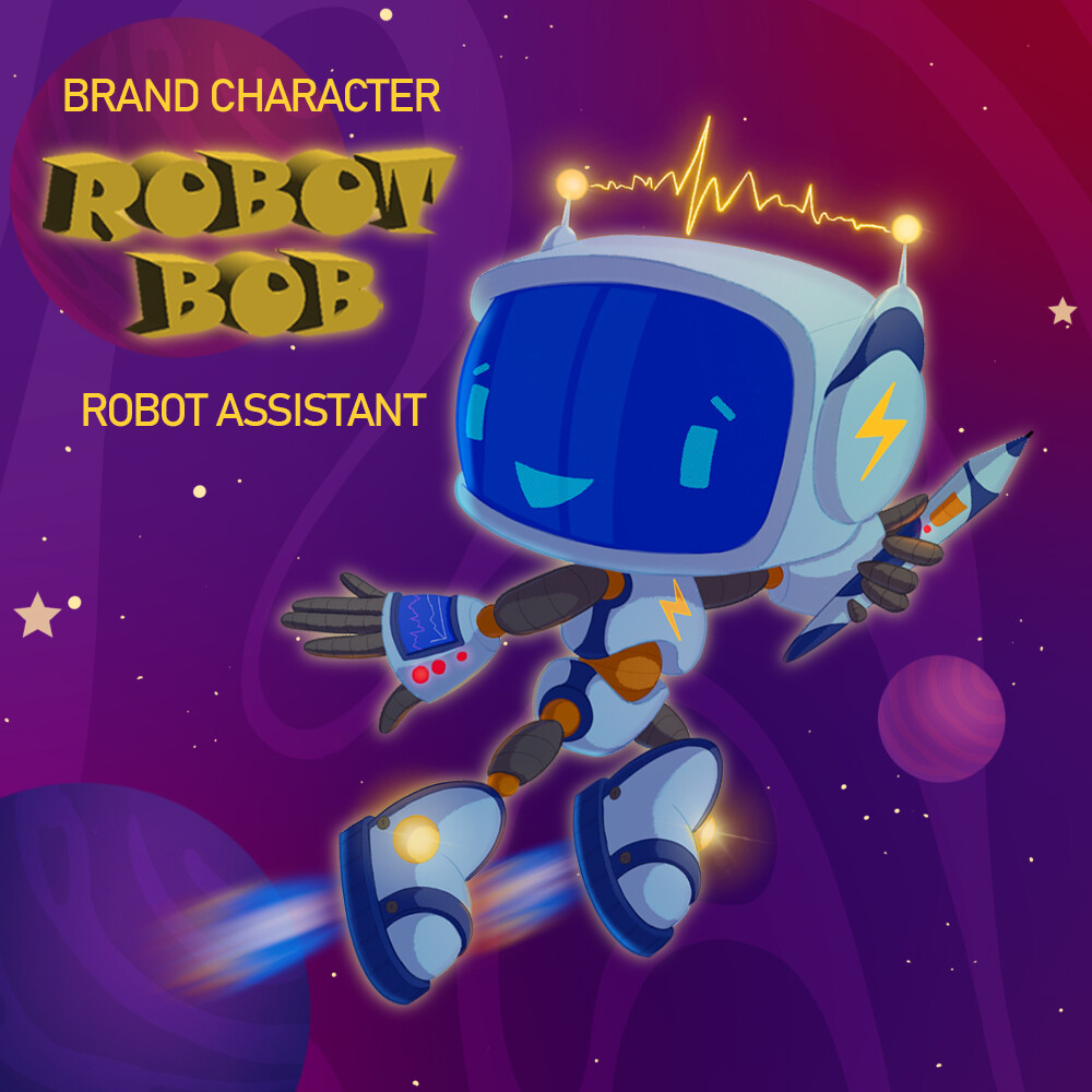 ArtStation - Brand character, Robot Bob, robot assistant