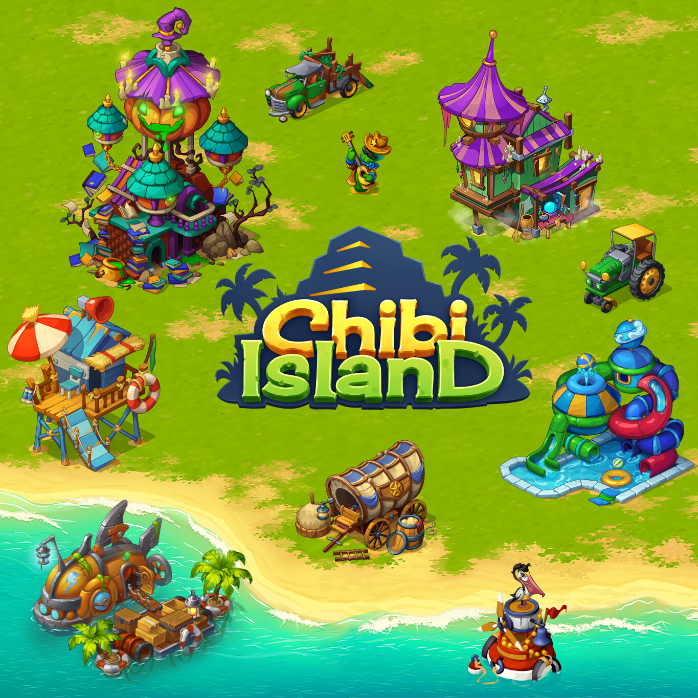 ArtStation - Chibi Island: halloween houses and some isometric stuff