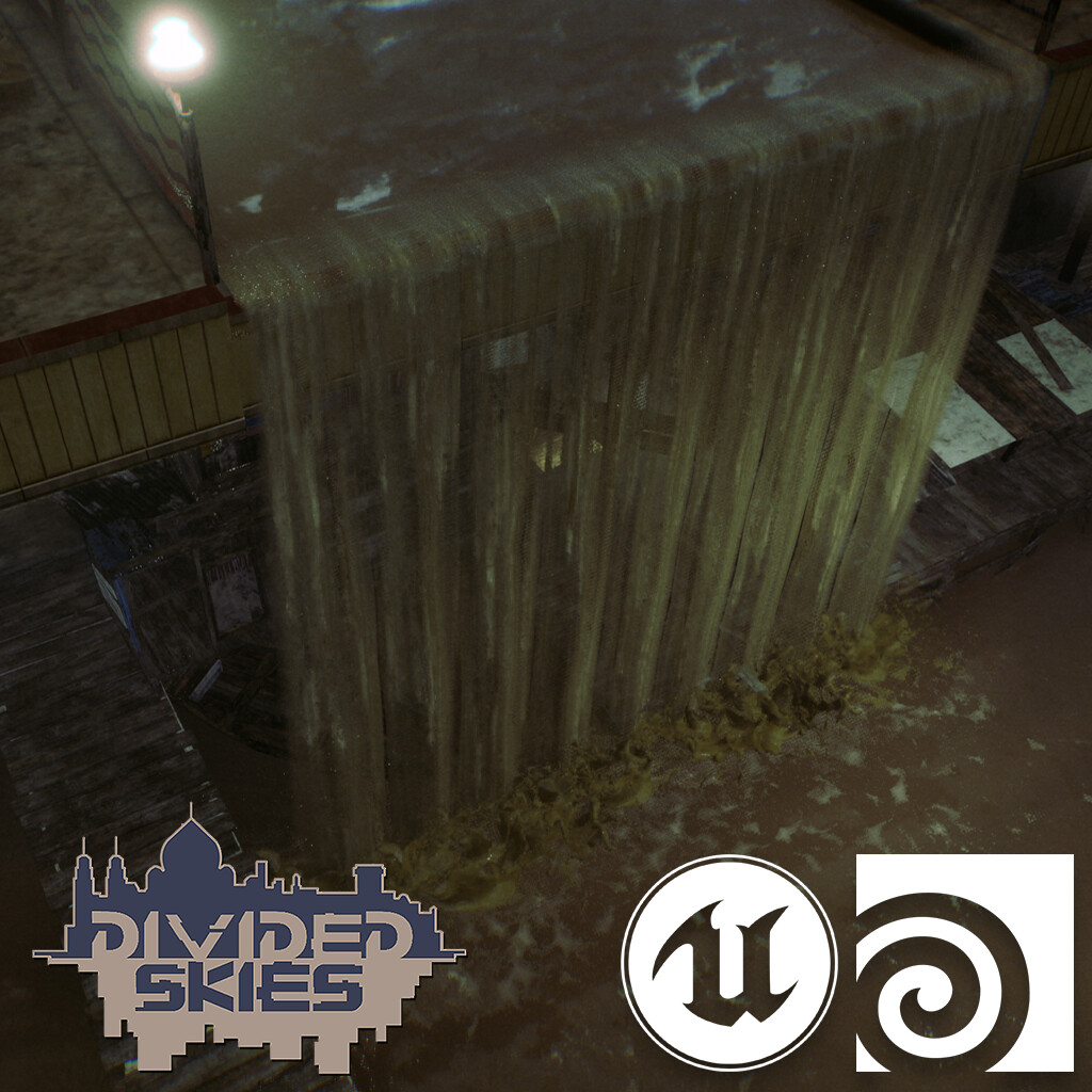 ArtStation - Divided Skies - Muddy Waterfall VFX