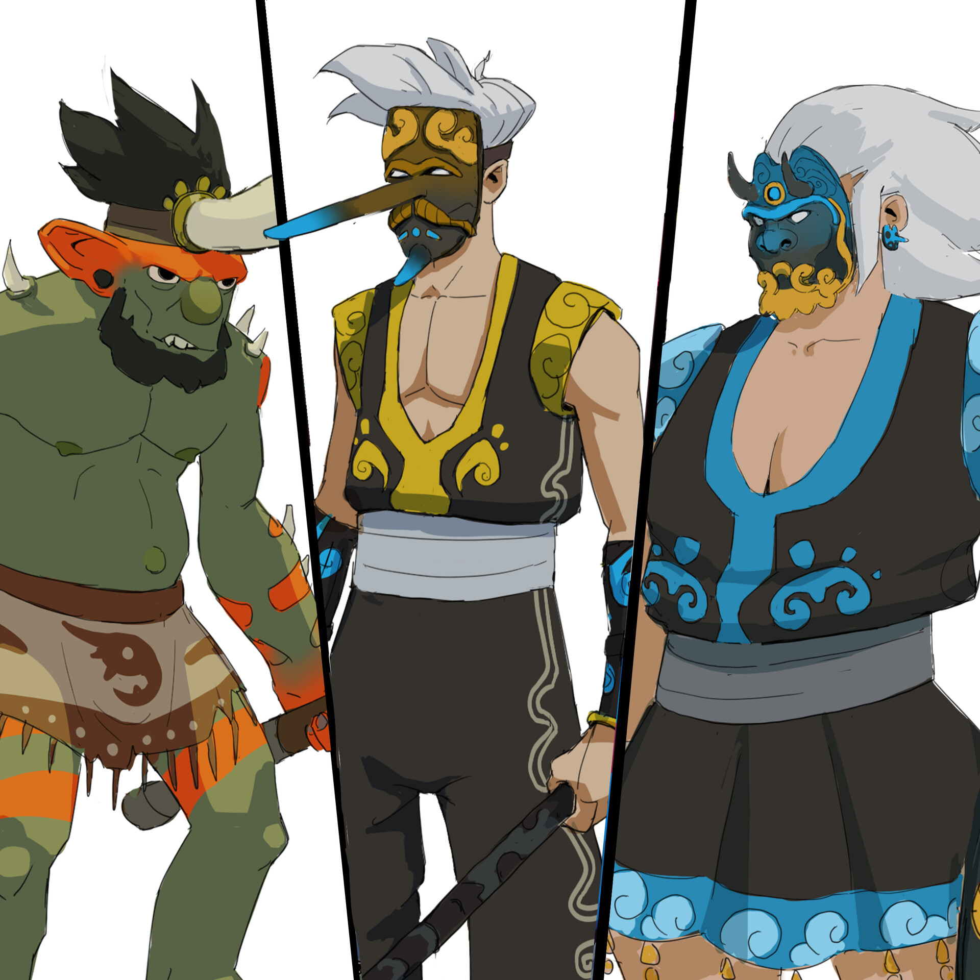 ArtStation - Dojo fighters vs goblins