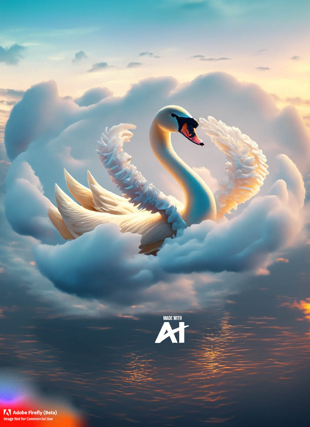 ArtStation - A 'Swan' in the 'Ethereal' sky. An AI concept Art created ...