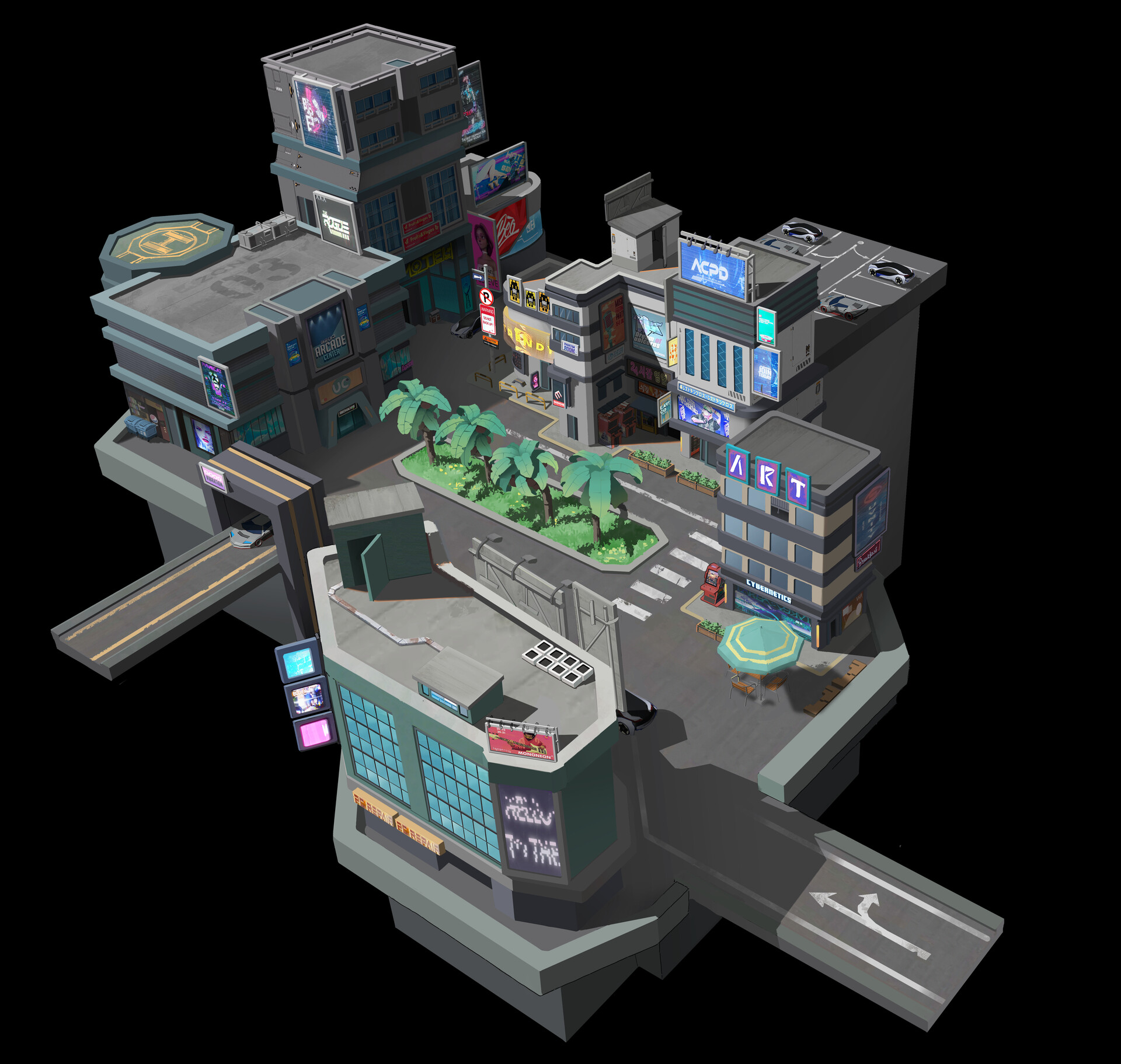 ArtStation - Comprehensive business district planning