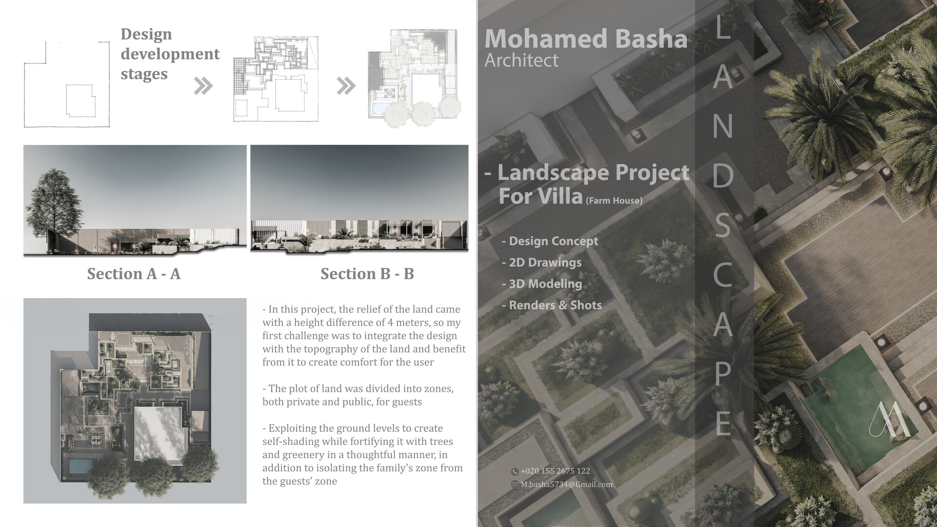 ArtStation - Landscape Design for Villa in EL-Arish (North of Sinai)