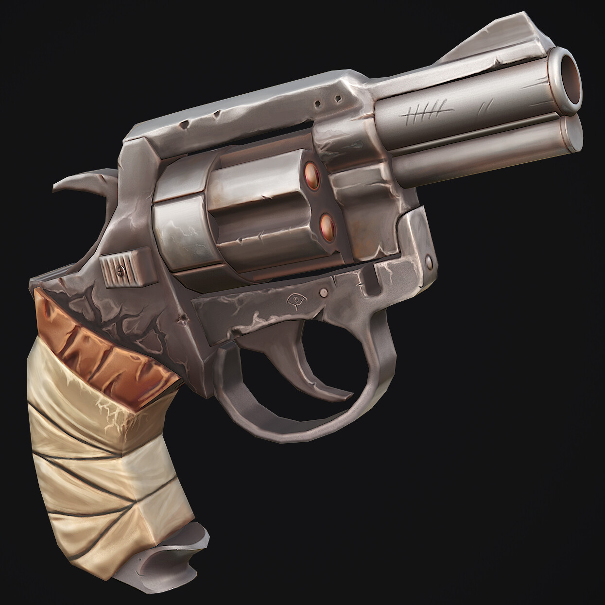 ArtStation - Stylized Revolver Prop