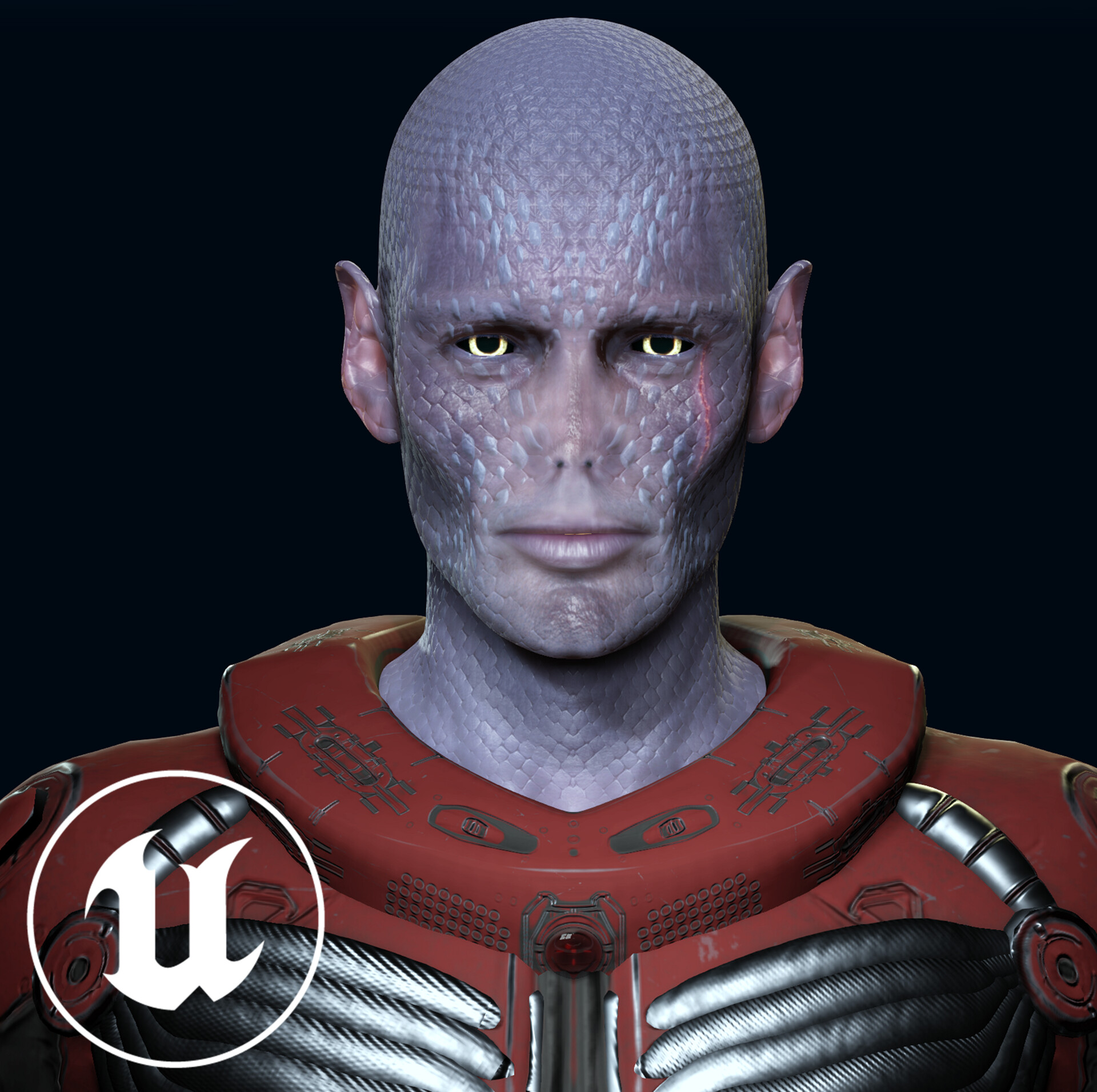 ArtStation - Alpha Red - Male Alien Character for Game - UE5 Character