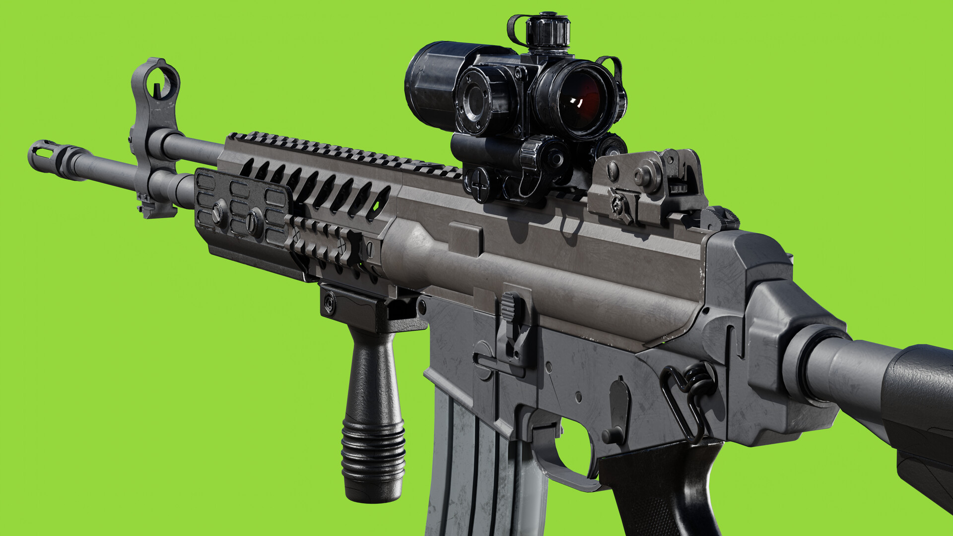 ArtStation - South Korean rifle 'K2C1'