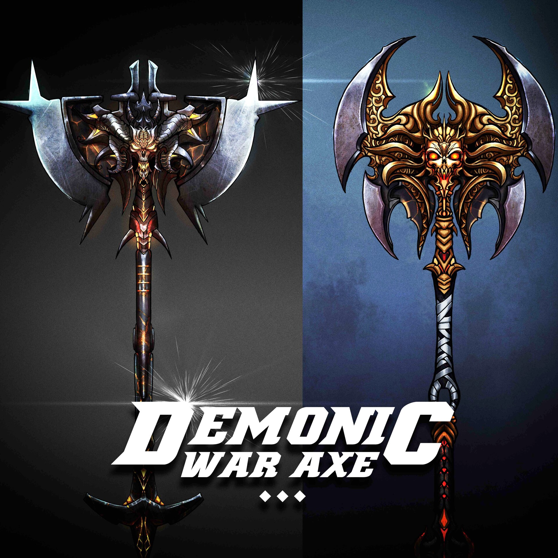 ArtStation - Demonic War Axe.