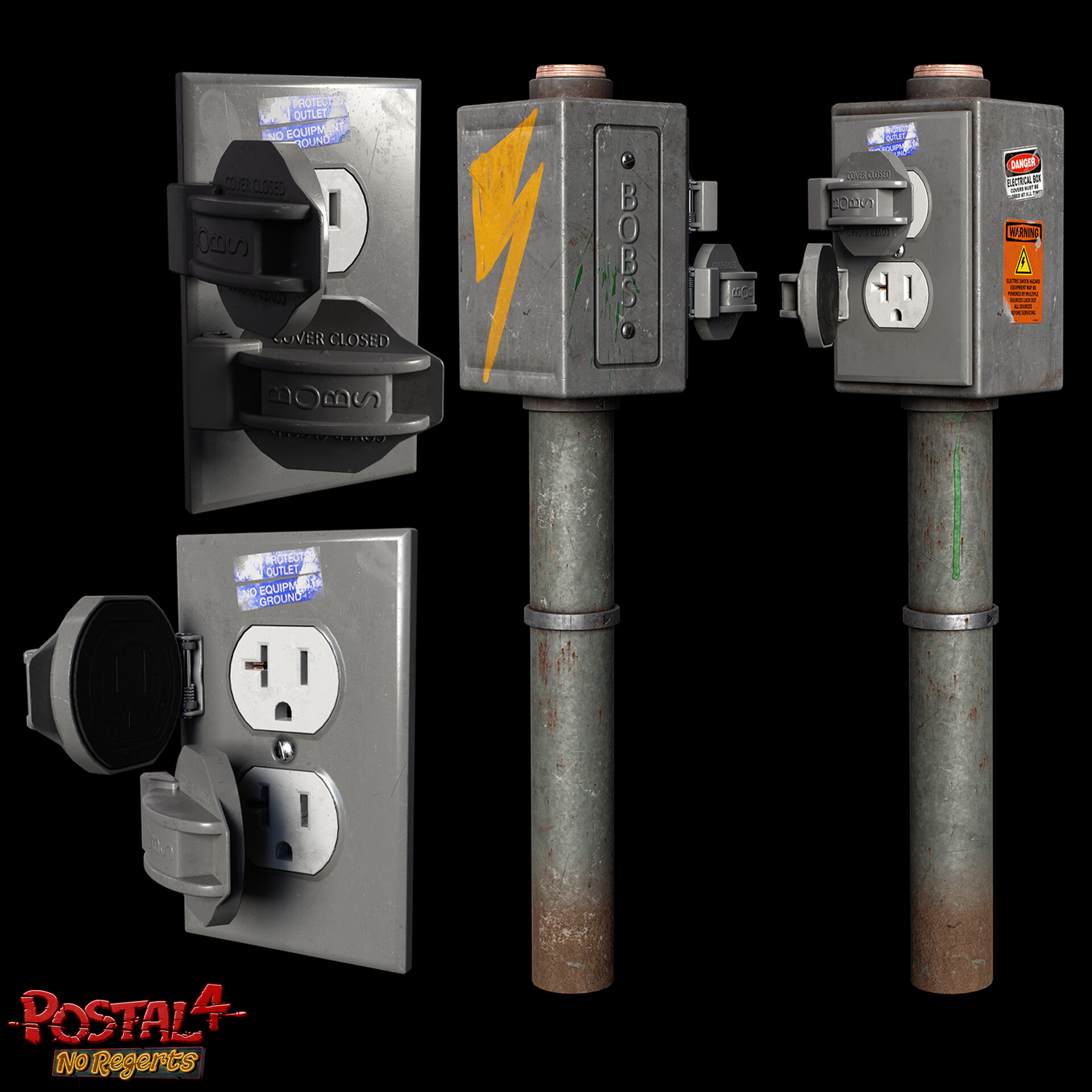ArtStation - Old Electrical US Outlet - Postal 4