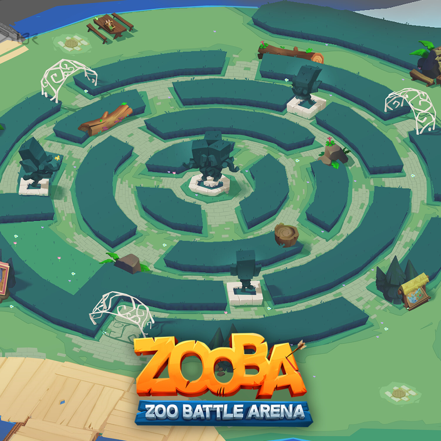 ArtStation - CONCEPT Environment - Zooba - Zoo Rail new arena