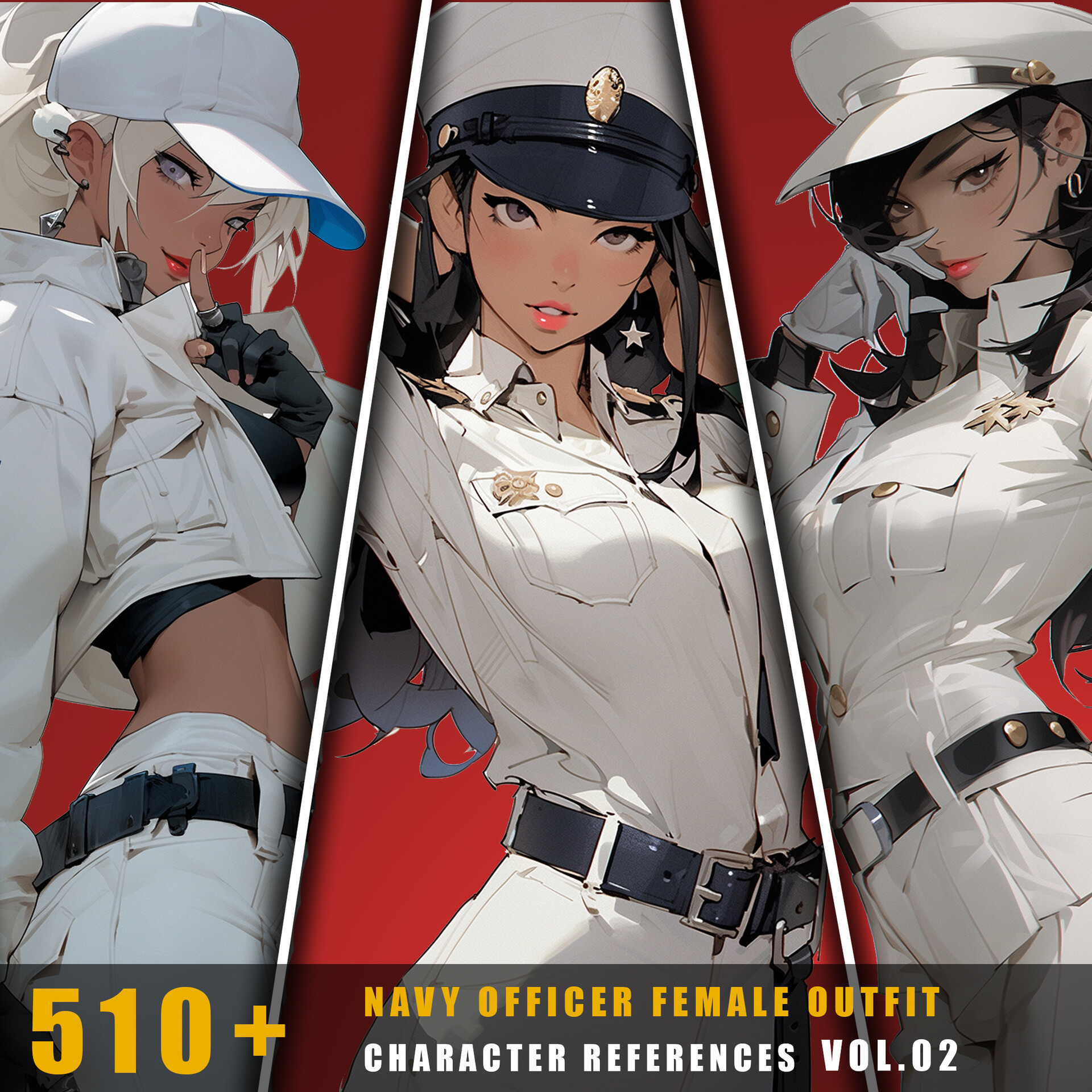 ArtStation - 510+ Navy Officier Female Outfit - Character References Vol.02