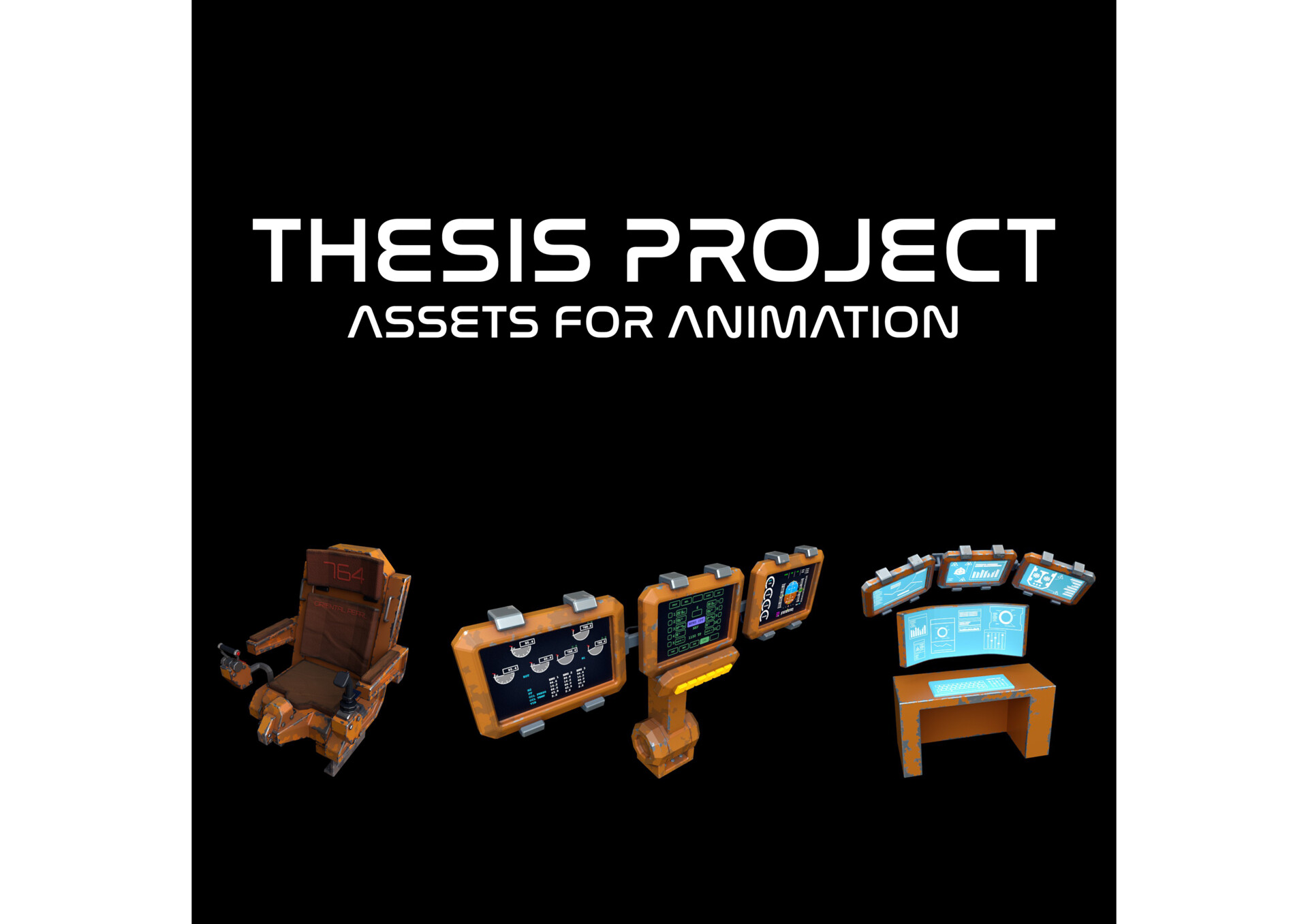 ArtStation - Thesis project, Assets for animation