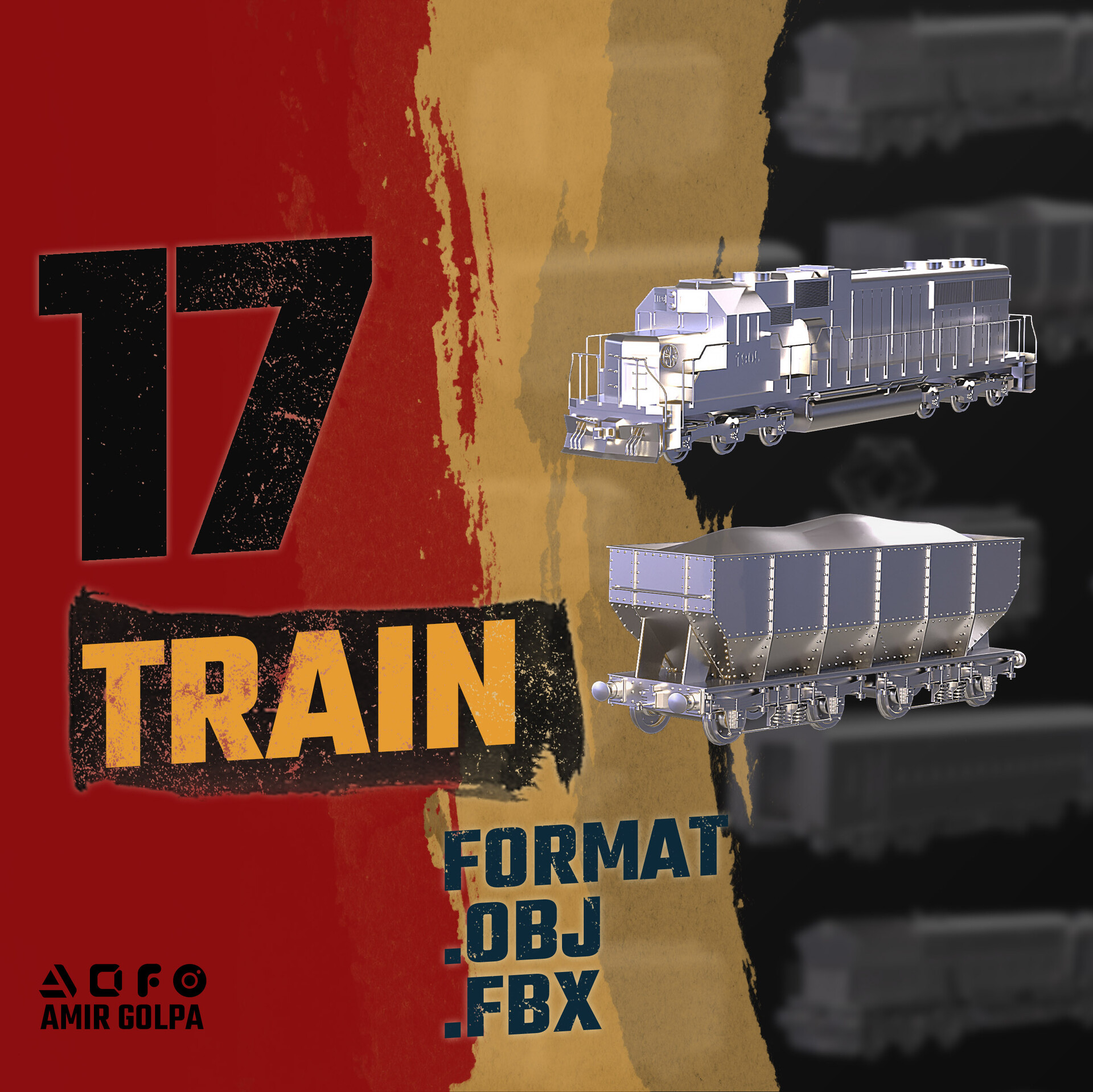 ArtStation - 17 TRAIN obj fbx Freight Trains, Named Trains, Railcar, Light Rail,...