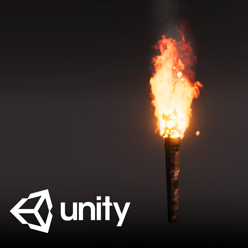 ArtStation - Semi Realistic Fire Torch in Unity HDRP