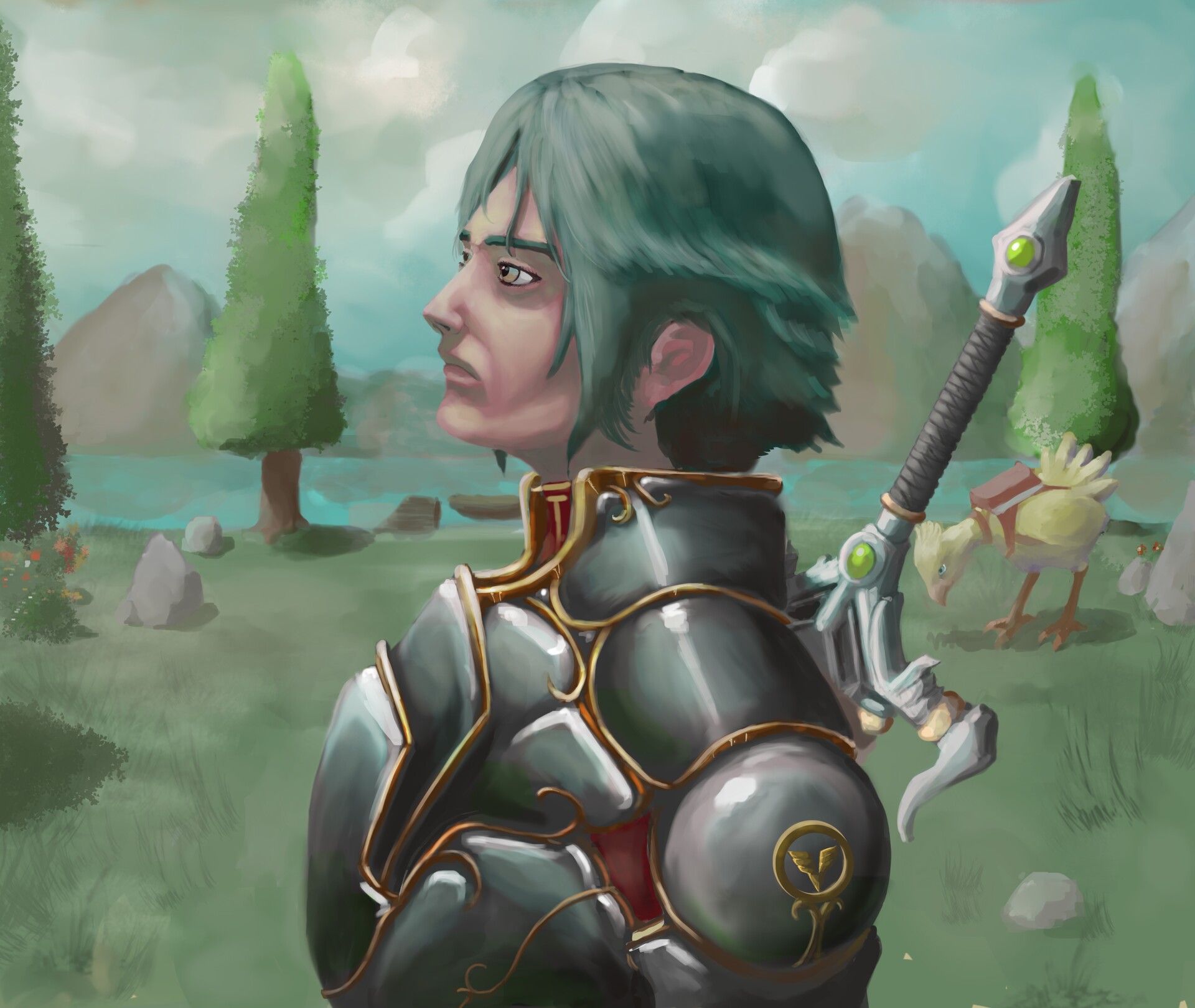 ArtStation - Bust Final Fantasy Style - Side Pose