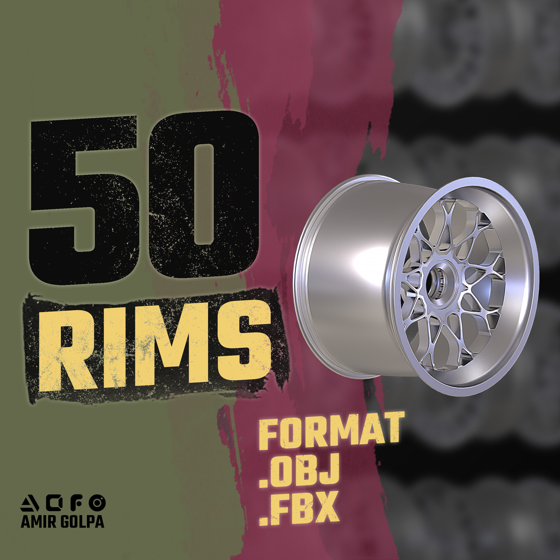 ArtStation - 50 RIMS obj fbx (Wheels, Safety, Split, ...)