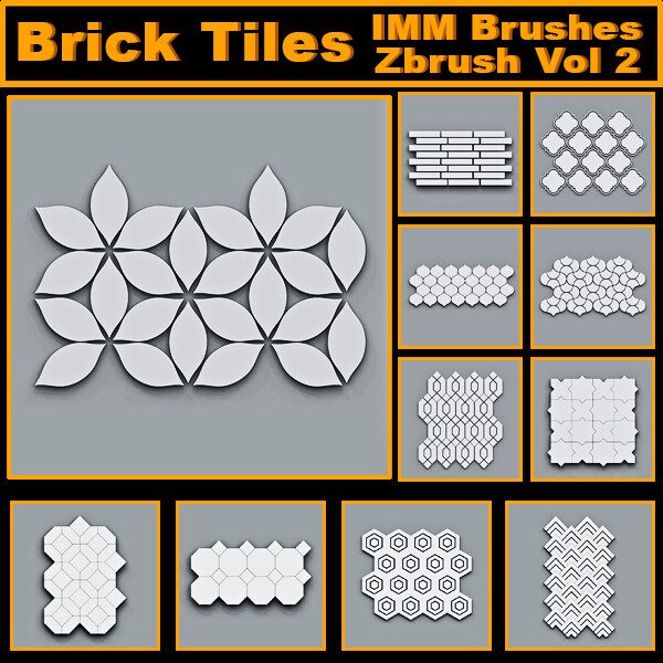 ArtStation - Brick Tiles IMM Brushes - Zbrush Vol 2