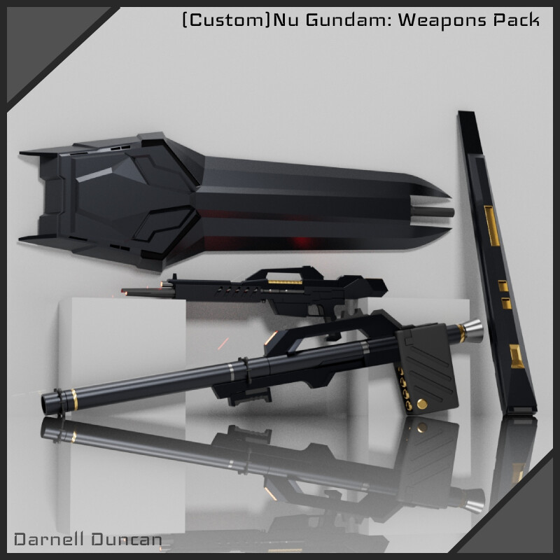 ArtStation - (Custom)Nu Gundam: Weapons Pack