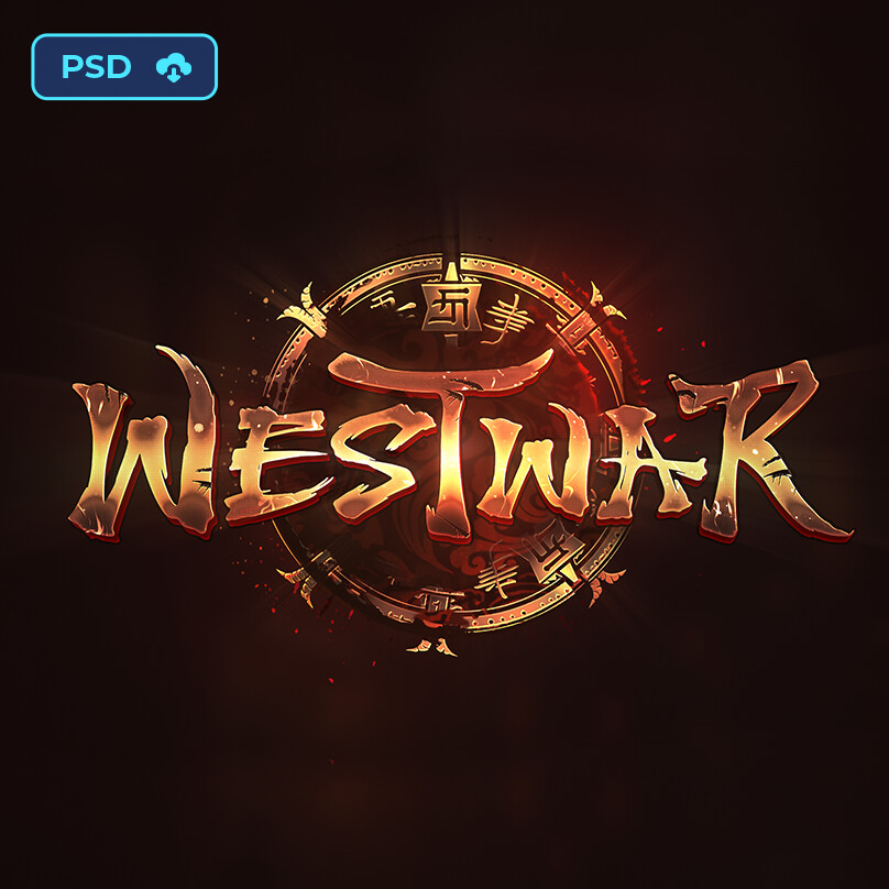 ArtStation - Epic Chinese Editable Game Logo - Westwar ️