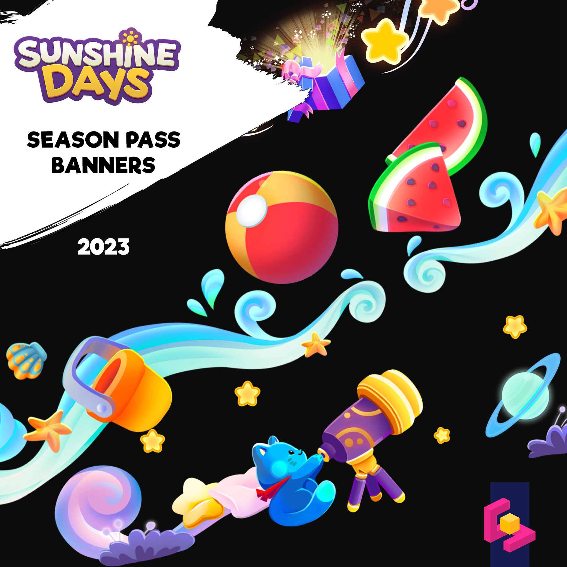 ArtStation - Sunshine Days - Season Pass popup banners 2023