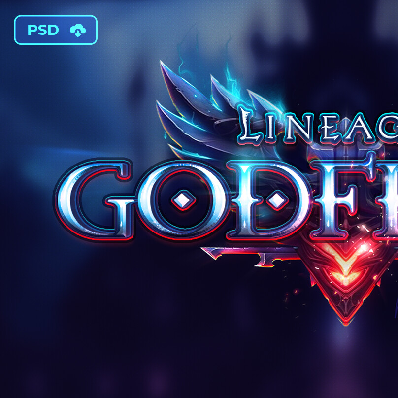 ArtStation - [DOWNL] L2 Fantasy Game Logo Template - GodFight 🔹