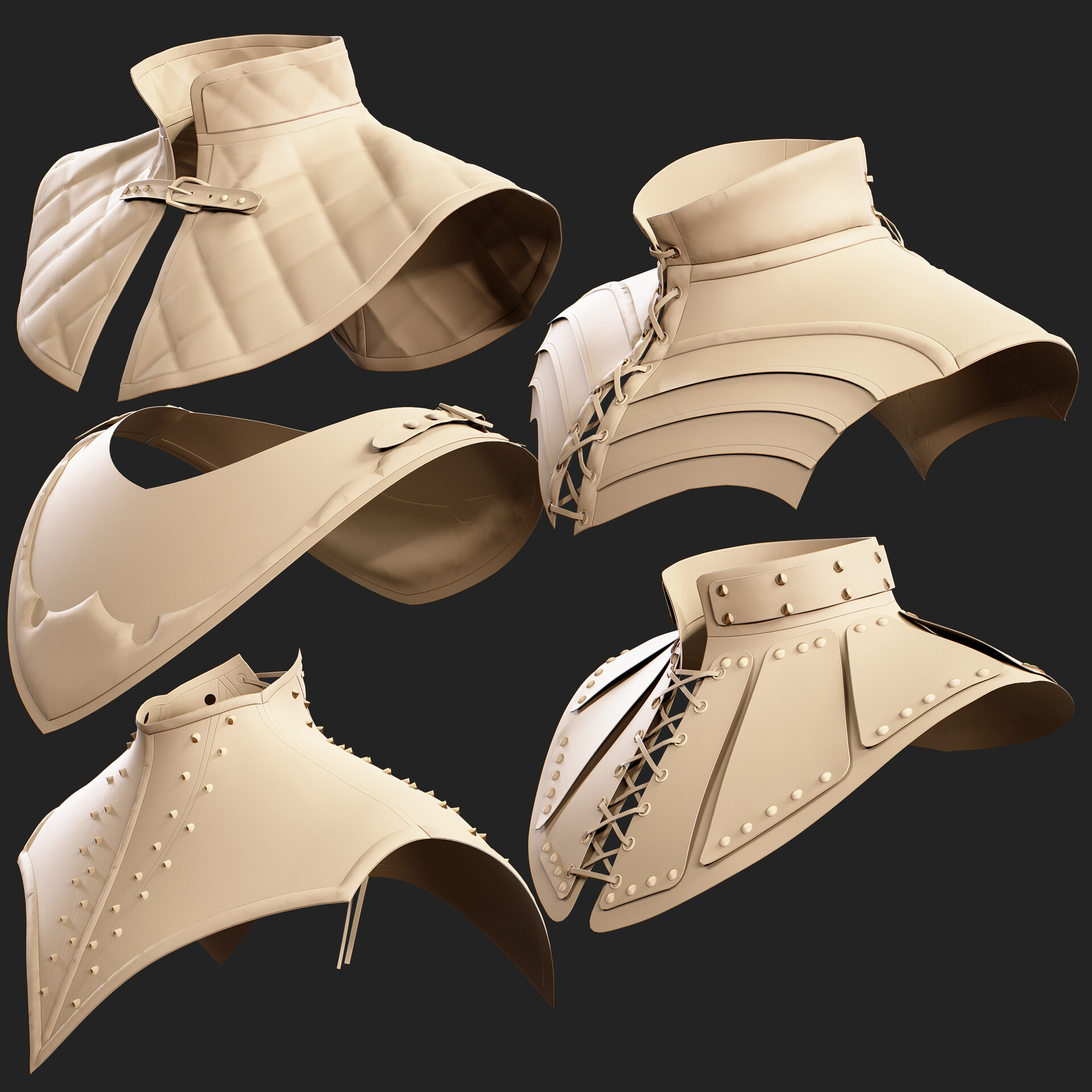 ArtStation - 5 Medieval Gorgets/Marvelous Designer (ZPRJ + FBX + OBJ)