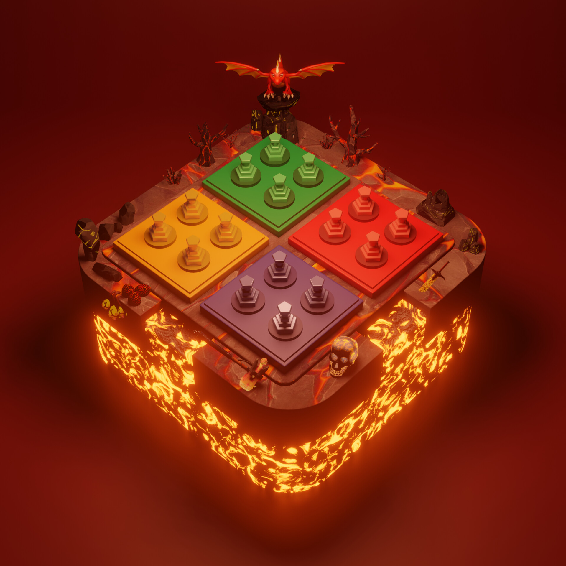 ArtStation - Ludo Theme Lava Board