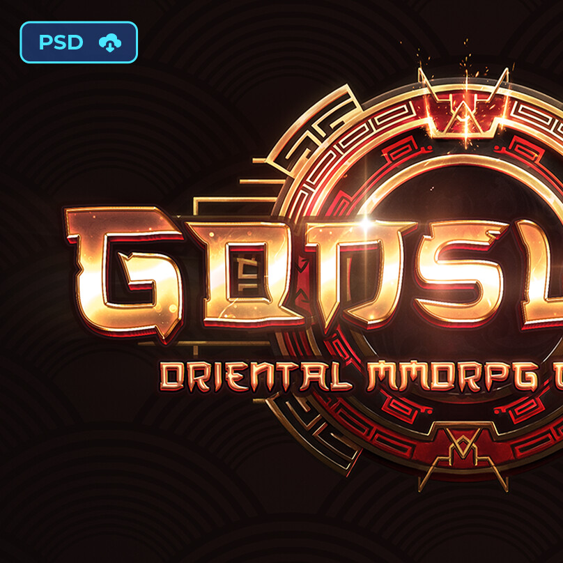 ArtStation - GodsWar - Oriental Game Logo Template 🔥