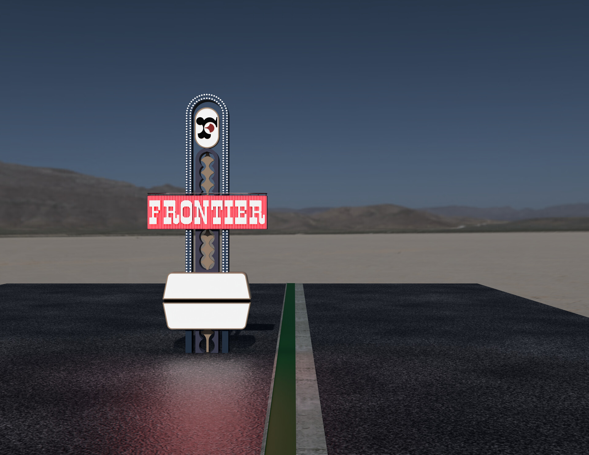 ArtStation - WIP - Frontier Hotel Sign Update 7/11/23