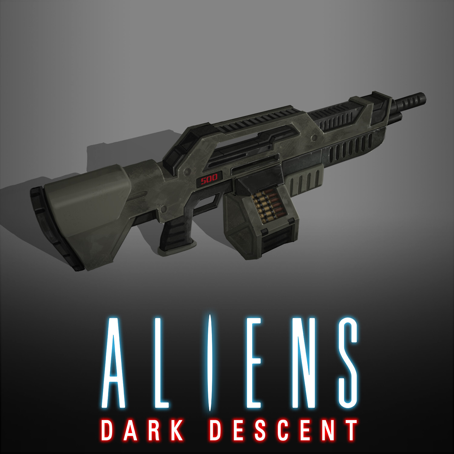 ArtStation - Aliens dark descent Heavy Pulse Rifle Concept Art