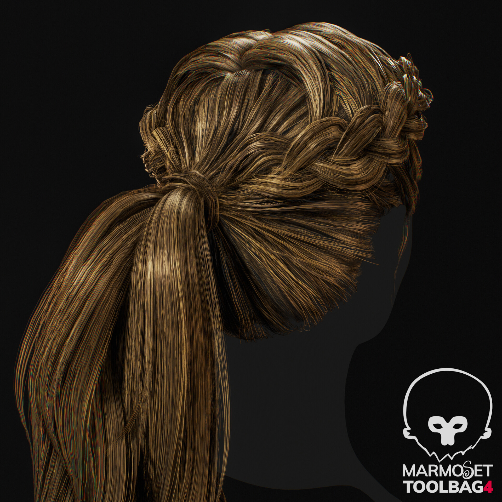 ArtStation - Braided ponytail - real time hair