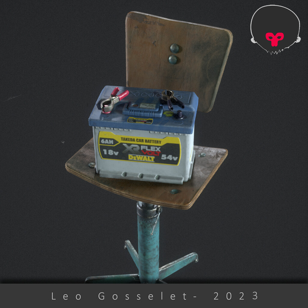 ArtStation - Chair with Car Battery - High Definition Model