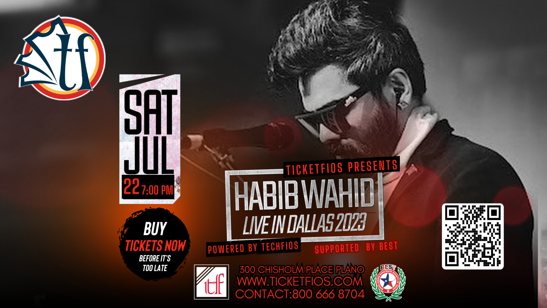 Mahfuzul Haq Khan - Habib wahid concert poster design Red