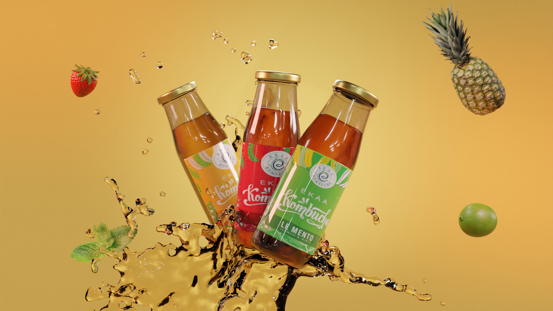 ArtStation - Kombucha Product Animation