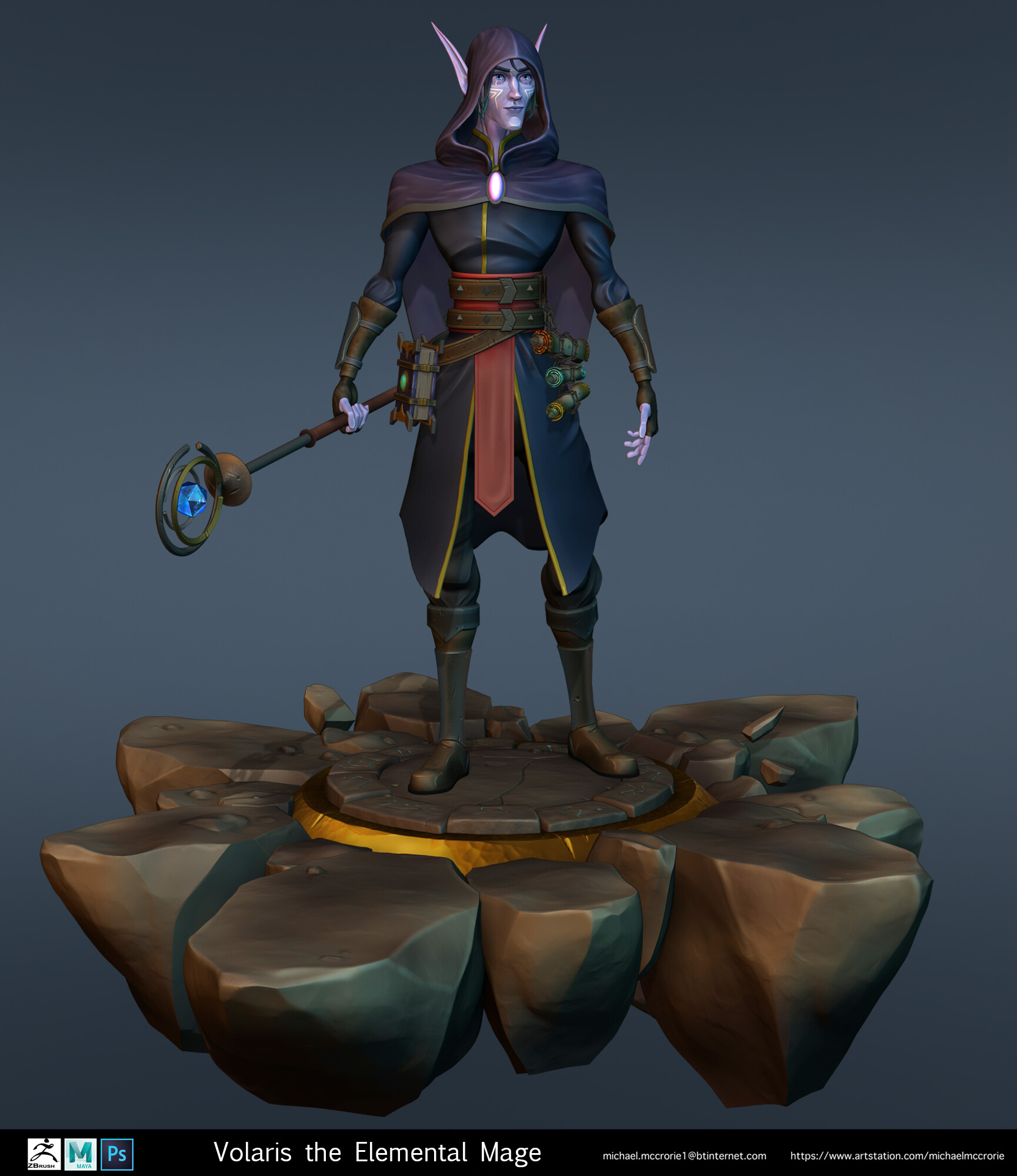 ArtStation - Volaris, The Elemental Mage