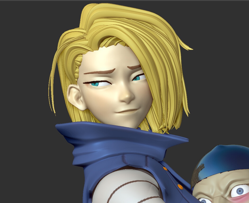 ArtStation - WIP Android 18 (CGMA - Stylized Characters in 3D Assignment)