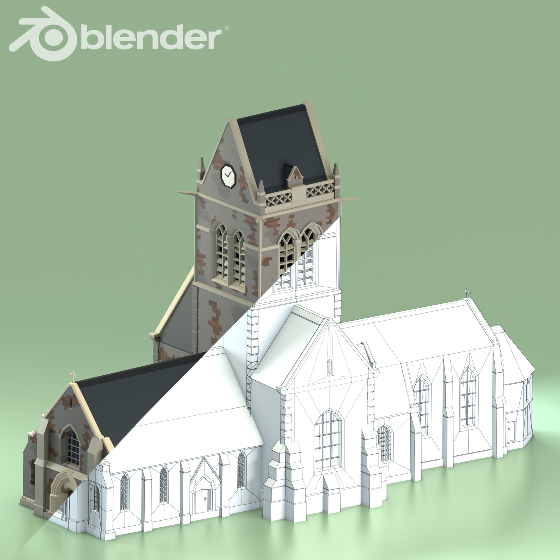 ArtStation - Low Poly Chapels and Bridges for 313 Studios
