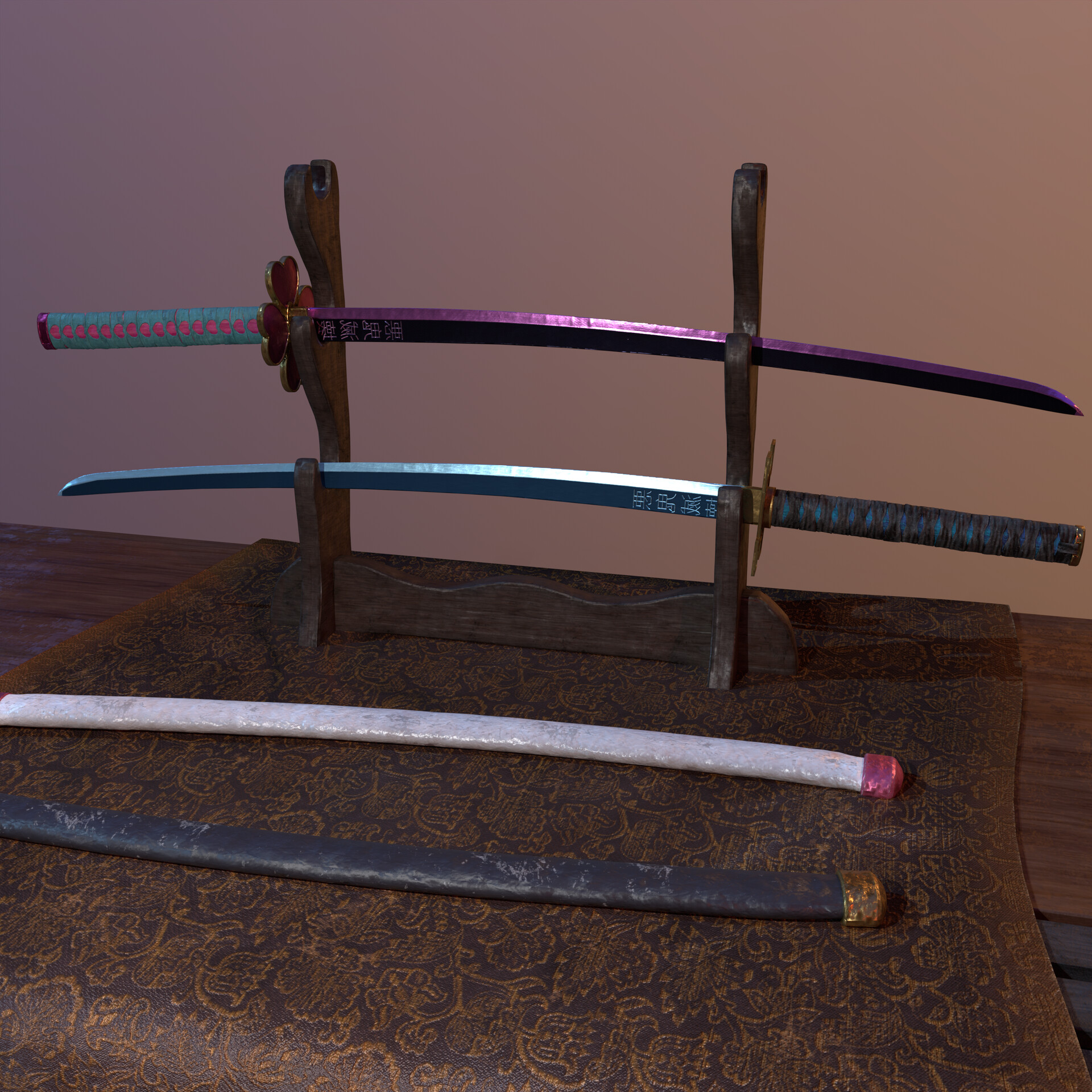 ArtStation - Demon Slayer Mist and Love Hashira Nichirin swords