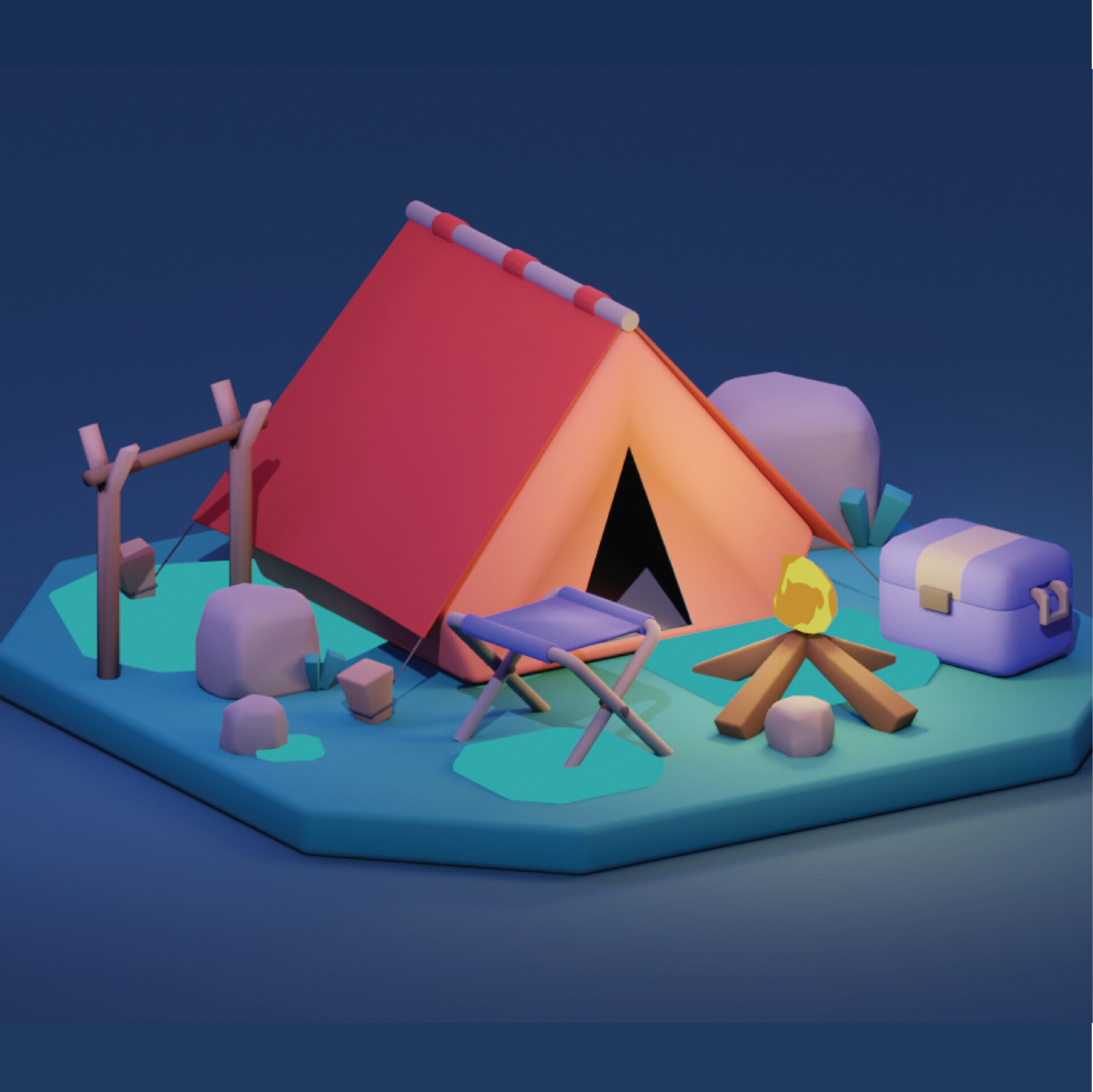 ArtStation - CAMPING PACK - 3D Game Assets