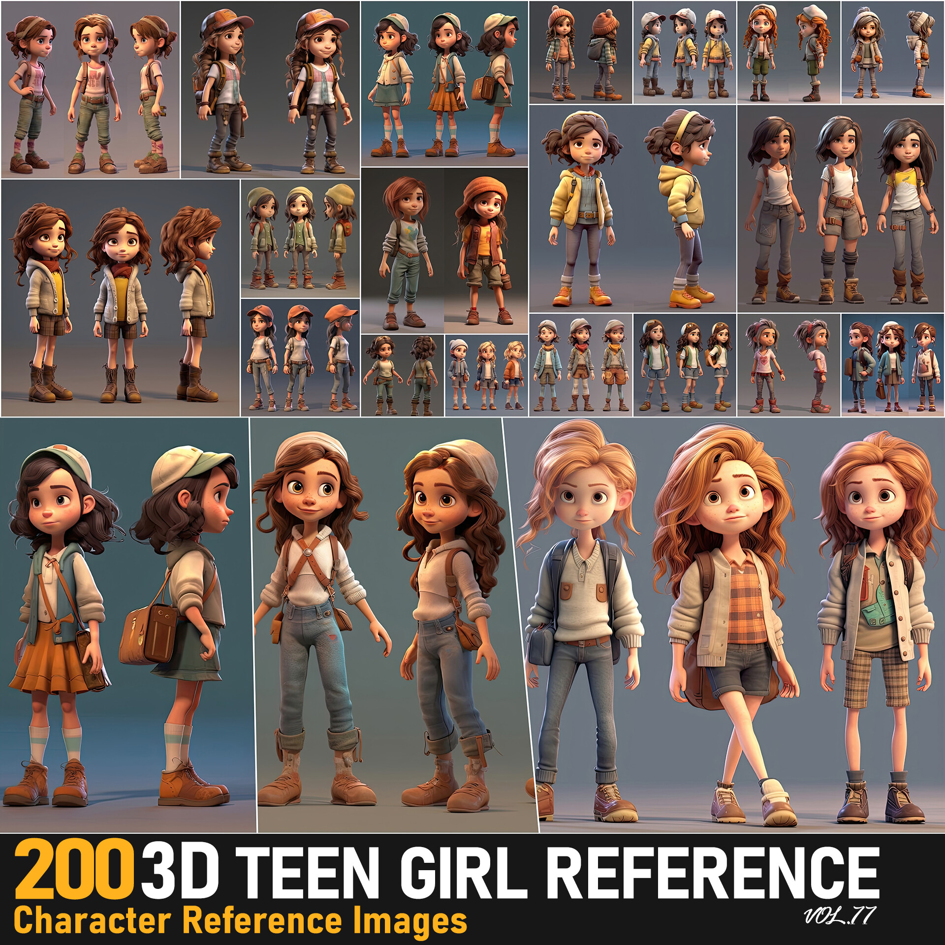ArtStation - 3D Teen Girl Reference VOL.77|4K Reference Images