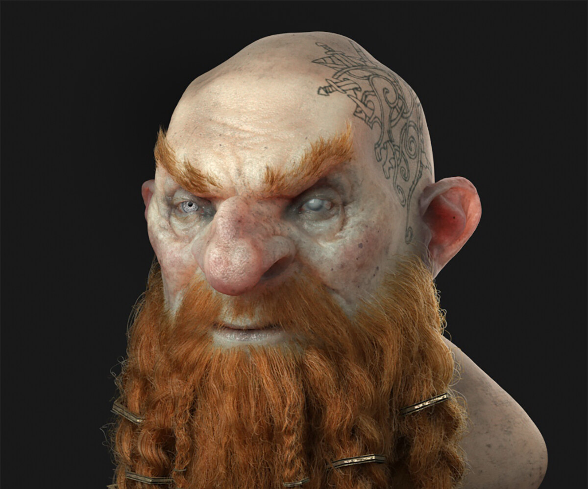 ArtStation - dwarf head
