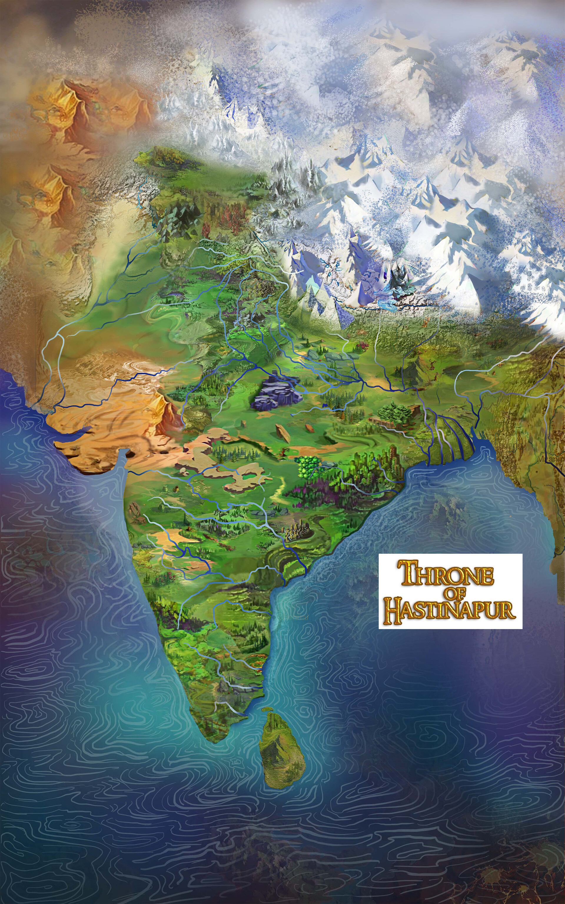 ArtStation - Throne of Hastinpur: Playmat Illustration