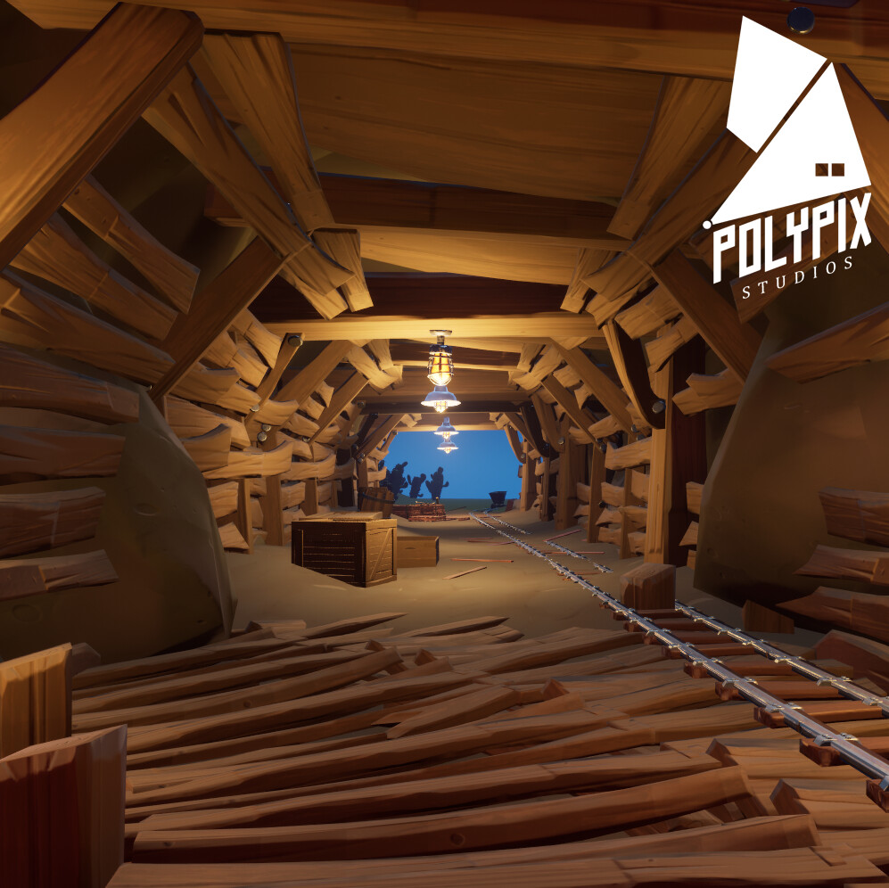 ArtStation - Polypix Studios - Stylized Mine Shaft