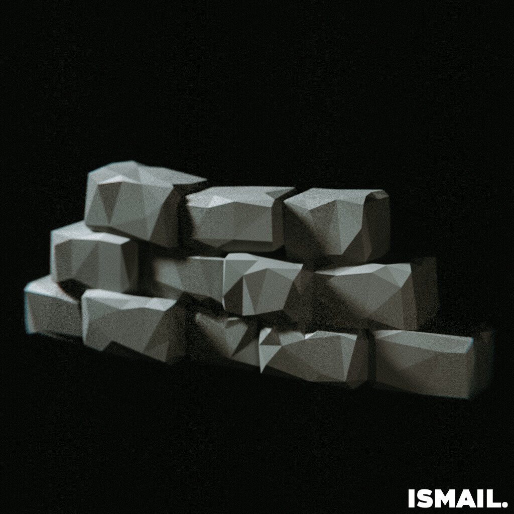 ArtStation - Low-Poly Crumbling Castle Bricks