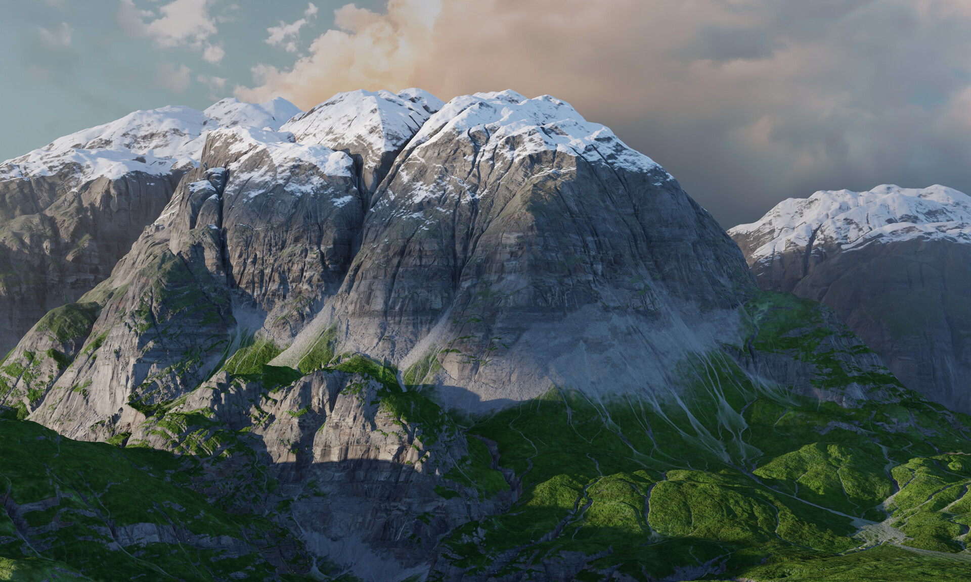ArtStation - 3D Mountain Environment Animation - WorldMachine + Blender